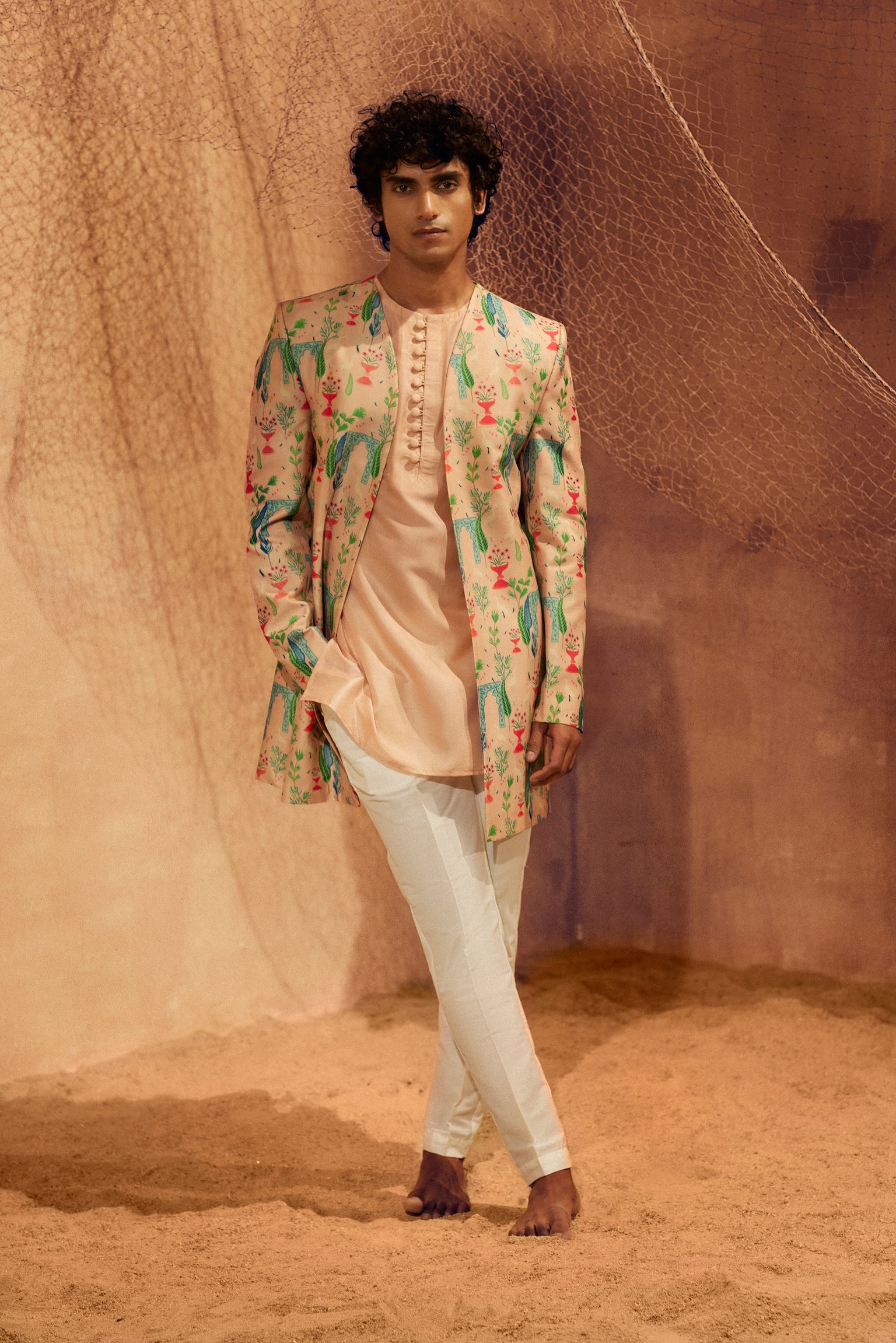 Pink Garden - Indo-Western Set